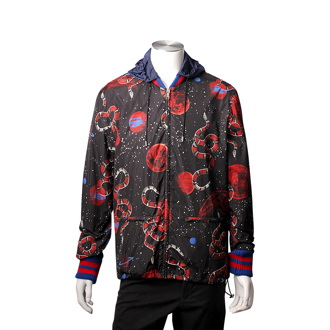 GUCCI Nylon Space Snake Jacket Black/Red | Luxity