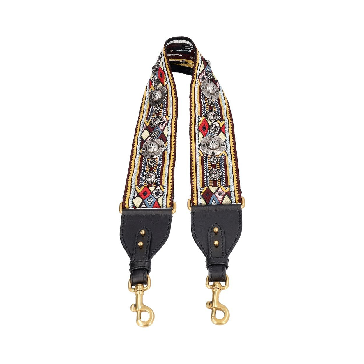 DIOR Embroidered Aztec Medallions Shoulder Strap Multicolour | Luxity