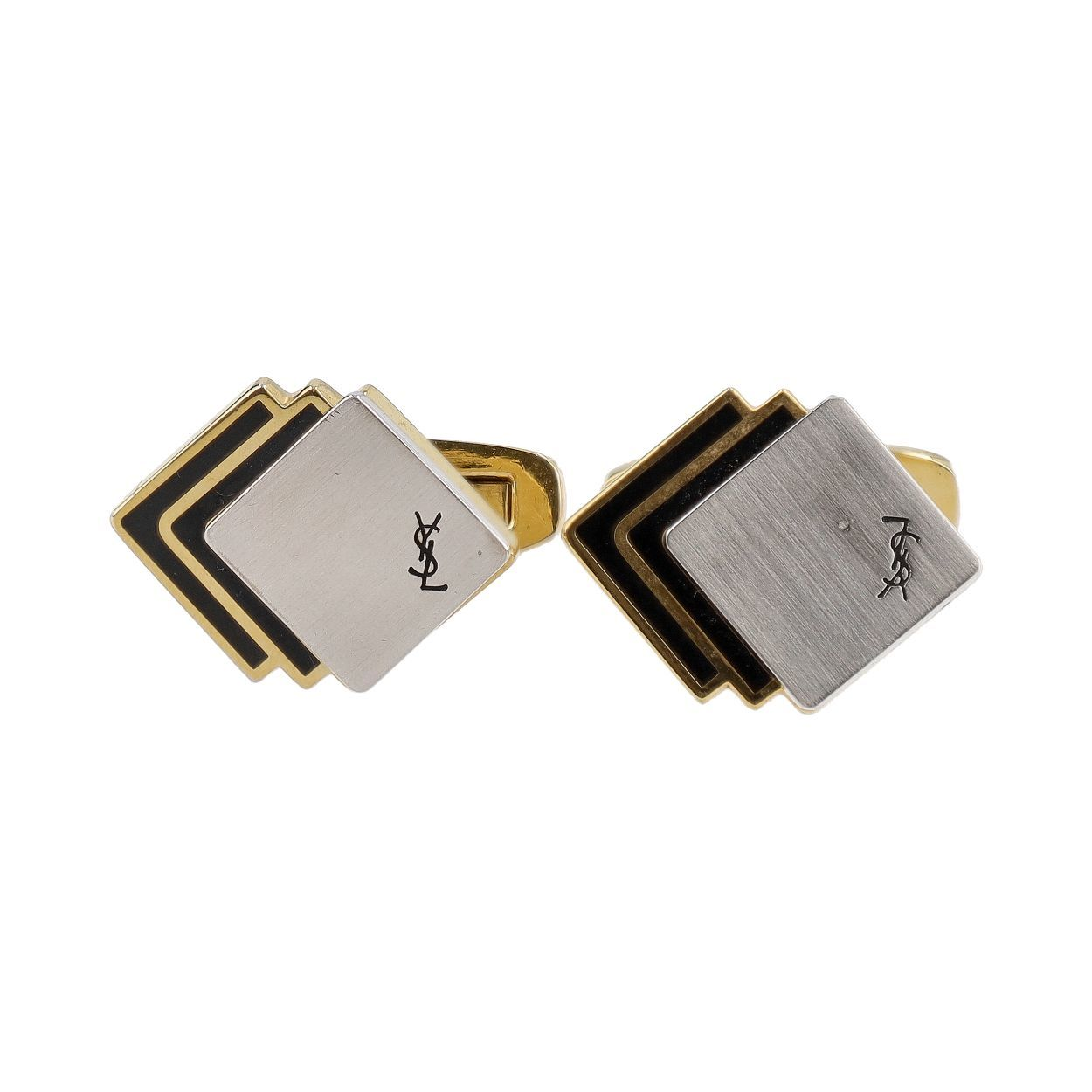 YVES SAINT LAURENT Vintage Logo Cufflinks | Luxity