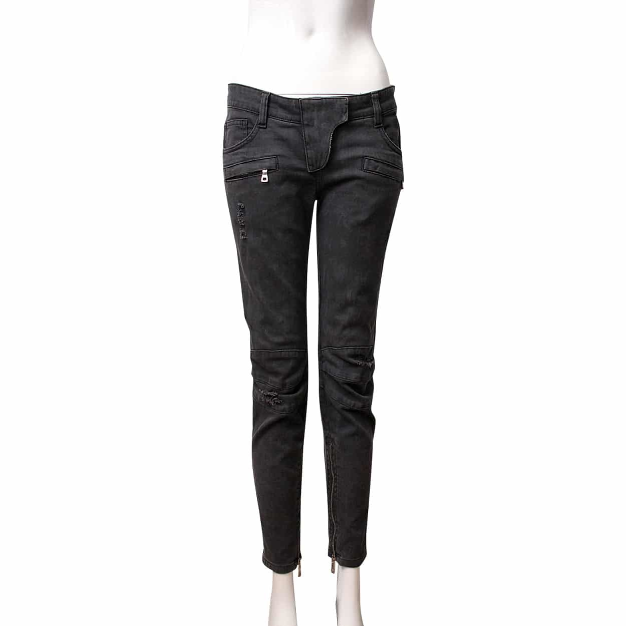 BALMAIN Distressed Denim Jeans Black | Luxity
