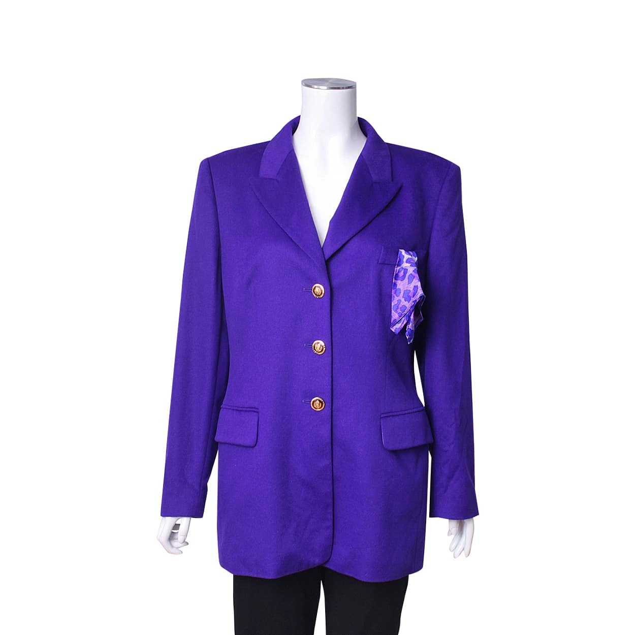 ESCADA Vintage Wool Blend Blazer Purple | Luxity