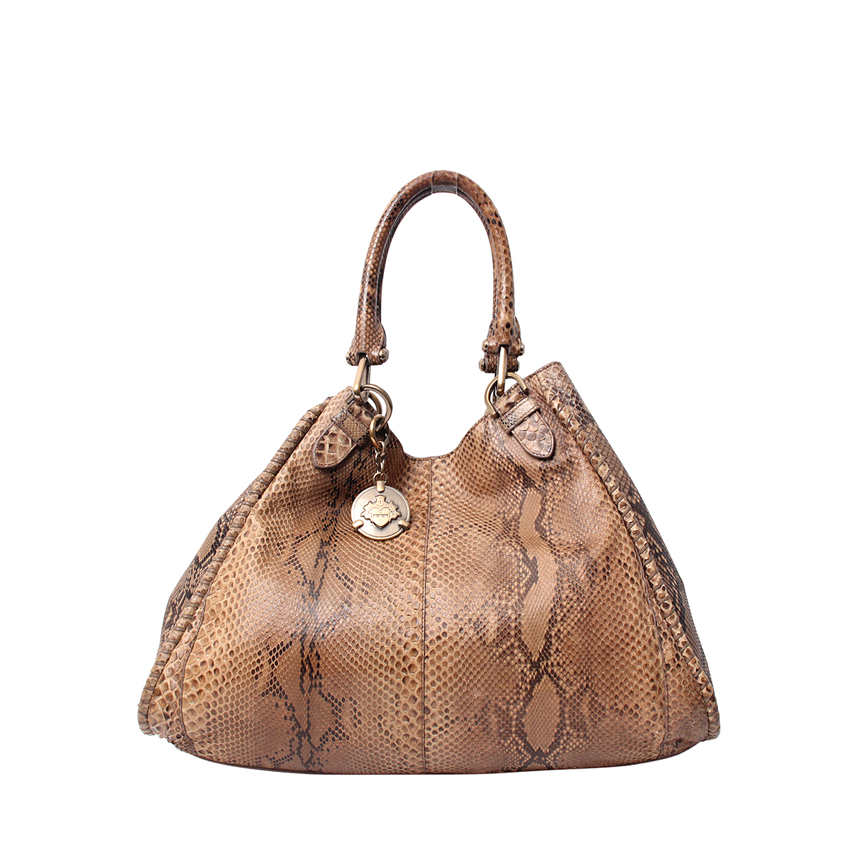 BALLY Python Hobo Beige/Brown | Luxity