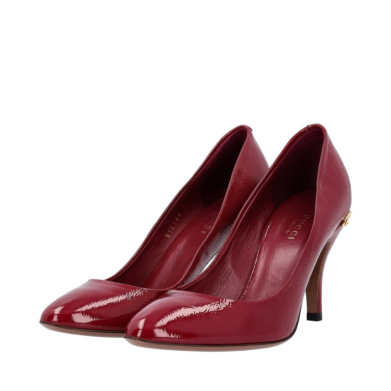 GUCCI Patent Horsebit Pumps Maroon | Luxity