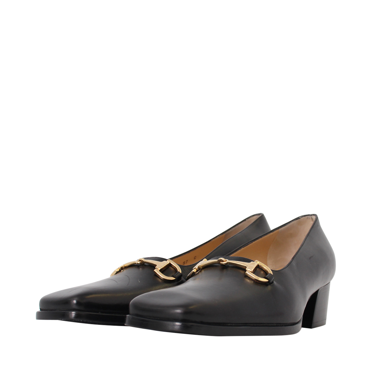 GUCCI Leather Horsebit Pumps Black | Luxity