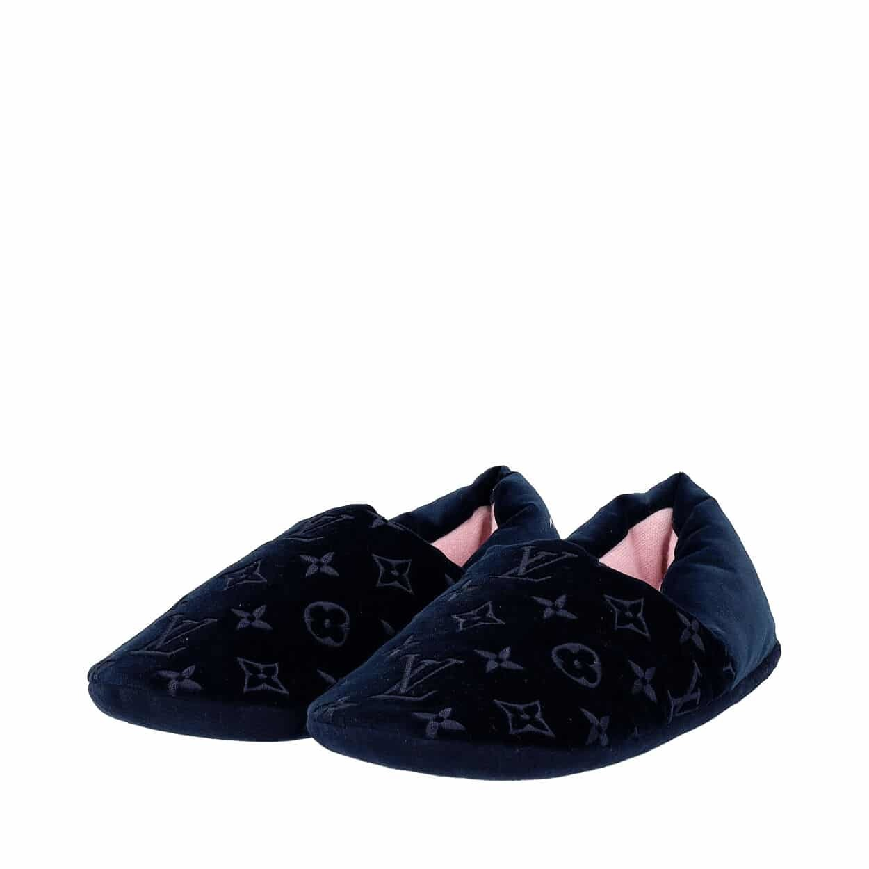 Louis Vuitton Velvet Slippers Navy Luxity