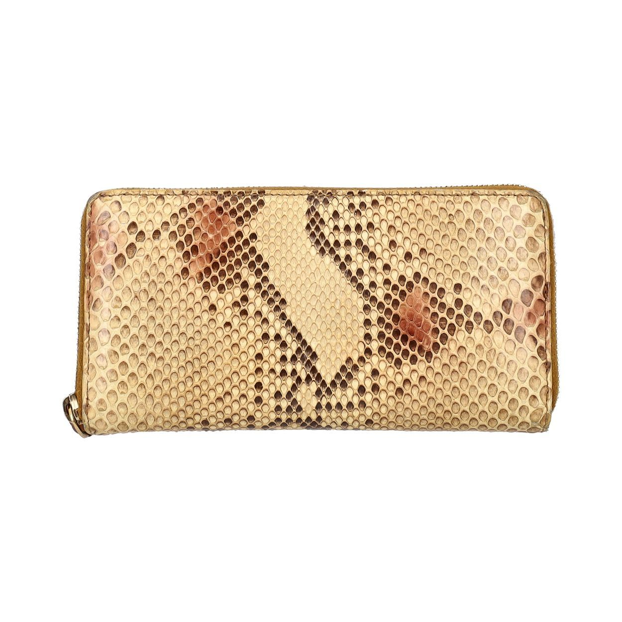 GUCCI Snakeskin Marrakech Zip Around Wallet Beige | Luxity