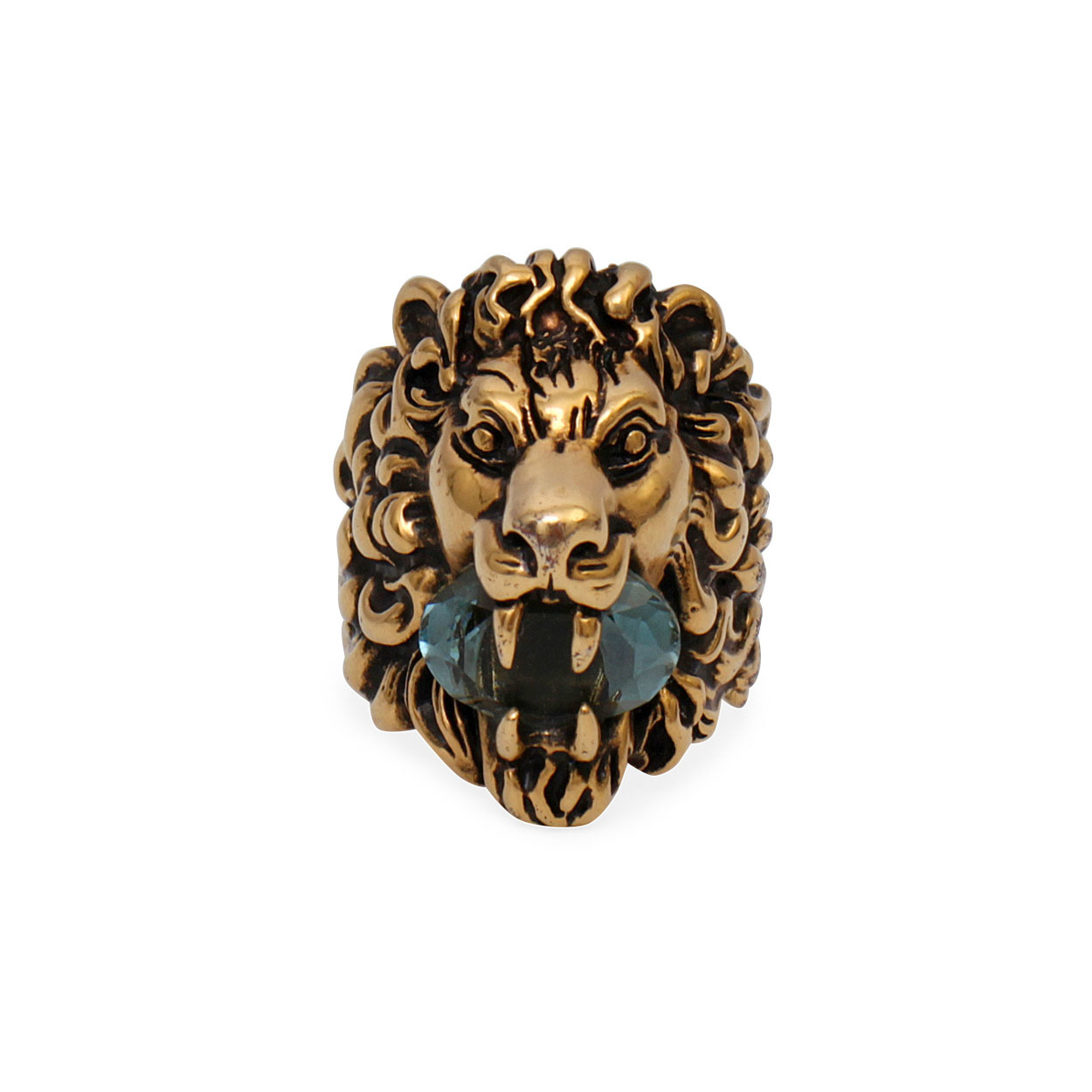 GUCCI Lion Head Ring With Crystal | Luxity