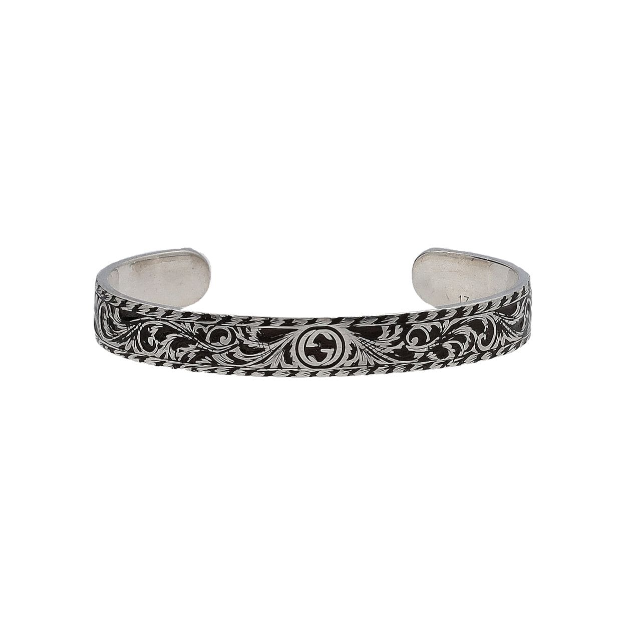 GUCCI Sterling Silver Feline Head Cuff Bracelet | Luxity