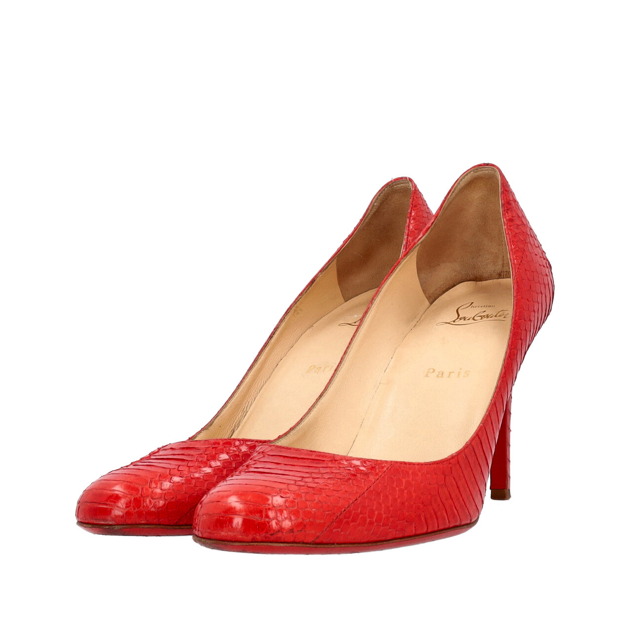 CHRISTIAN LOUBOUTIN Python Simple Pumps Red | Luxity