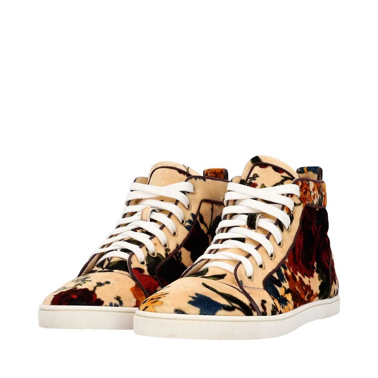 CHRISTIAN LOUBOUTIN Velvet Bip Bip High Top Sneakers Multicolour | Luxity