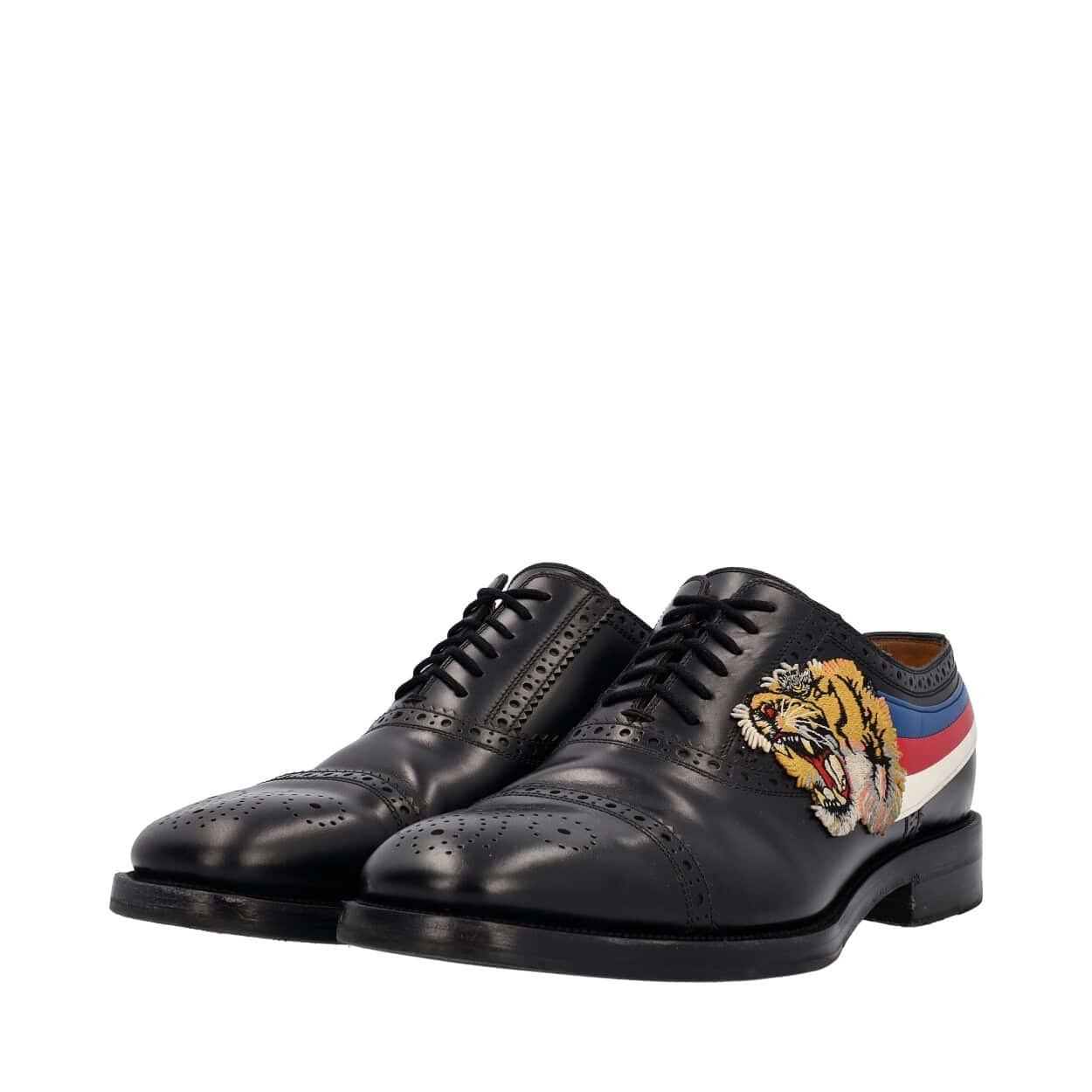 GUCCI Leather Angry Cat Brogues Black | Luxity