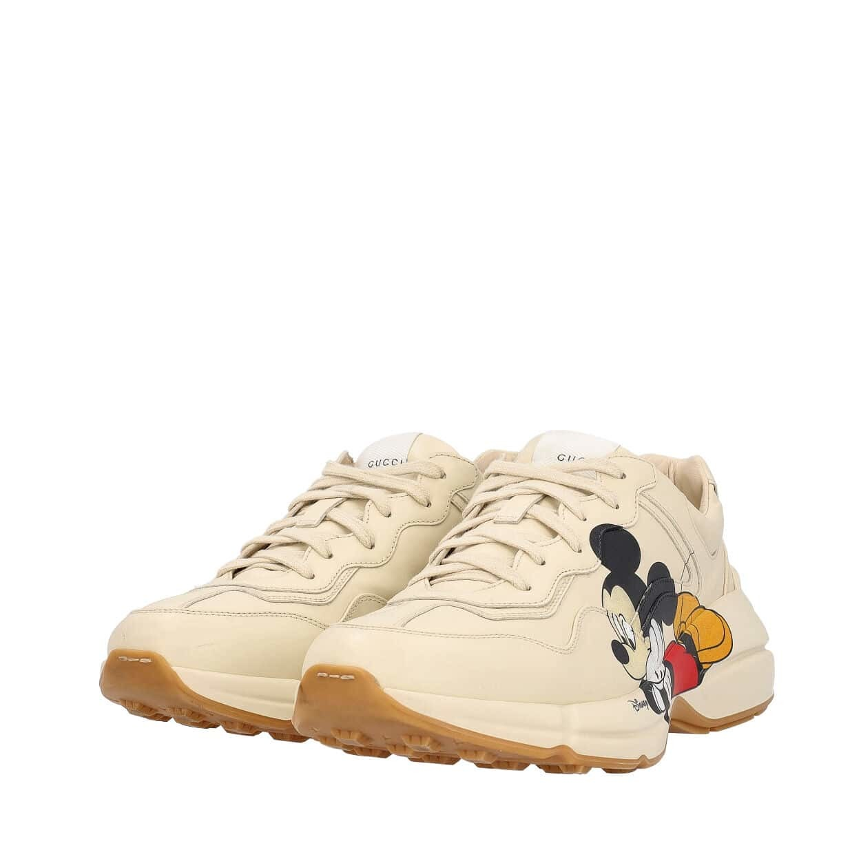GUCCI Leather Rhyton Sneakers Ivory | Luxity
