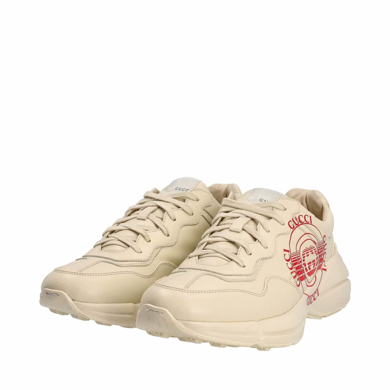 GUCCI Leather Rhyton Sneakers Ivory | Luxity
