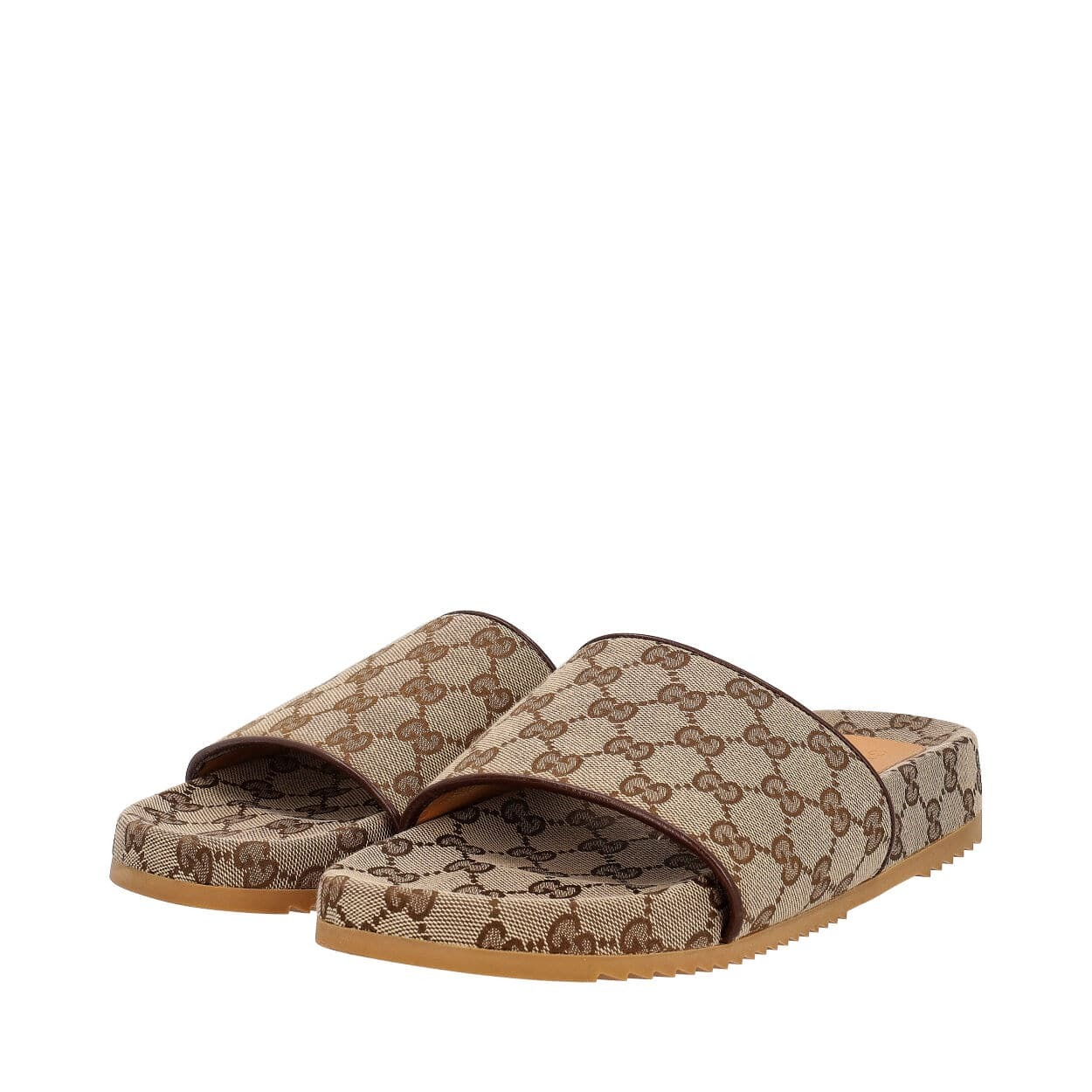 GUCCI Canvas GG Platform Slides Beige | Luxity